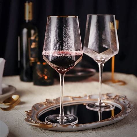 Glass Wine Glasses Home Hammered Goblet Red Wine G Vicedeal