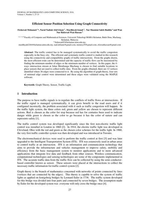 Pdf Efficient Sensor Position Selection Using Graph Connectivity