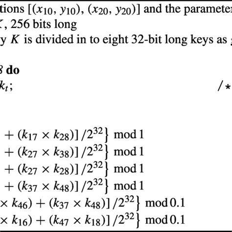 Initialization Of The Two 2d Hsm Based Chaotic Sequences Download
