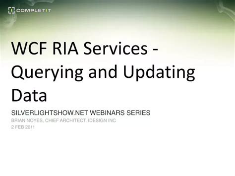 Ppt Wcf Ria Services Querying And Updating Data Powerpoint