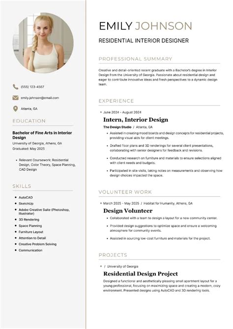 Interior Design Resume Objective Examples
