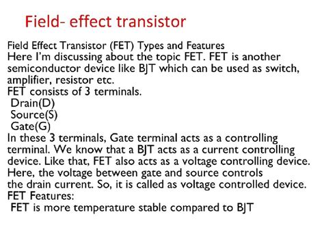 Field Effect Transistor Types Of Fets 1 Junction