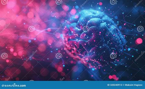 Abstract Neural Network Visualization Generative Ai Stock Image Image Of Points Science