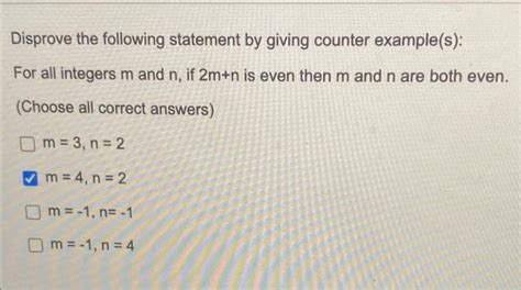 Solved Disprove The Following Statement By Giving Counter Chegg