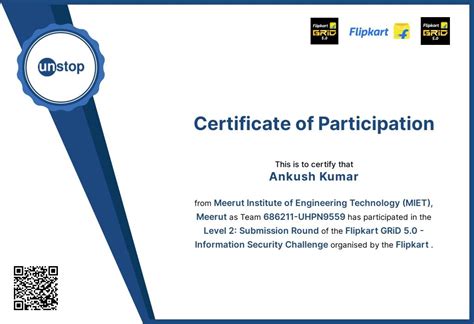Ankush Kumar Kothiyal On Linkedin Certificate Of Participation