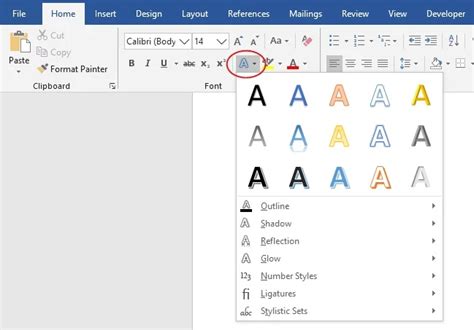 Add Change Or Remove Text Effect In Word Software Accountant