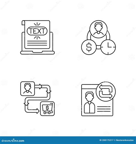 Web Analytics Linear Icons Set Stock Vector Illustration Of Solution Thin