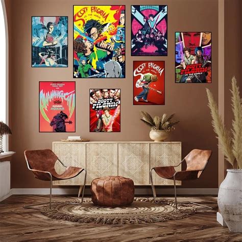 Poster Filem Vintage Scott Pilgrim Vs The World Cetakan Seni Dinding Retro Untuk Hiasan Bilik