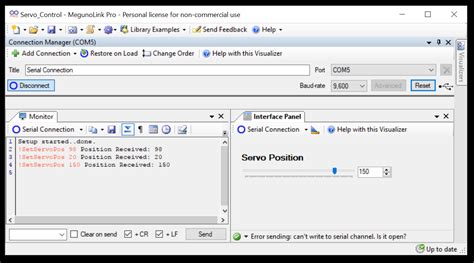 Example Servo Control Interface Panel Megunolink