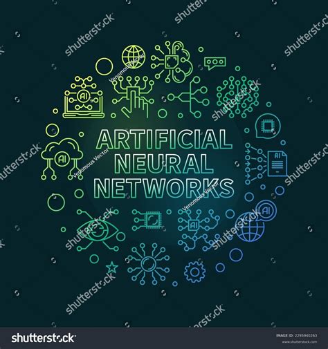 Artificial Neural Networks Concept Outline Round Stock Vector Royalty