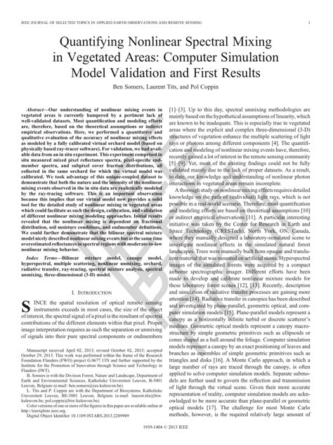 Pdf Quantifying Nonlinear Spectral Mixing In Vegetated Areas