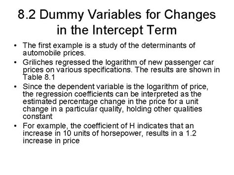 Chapter 8 Dummy Variables And Truncated Variables What