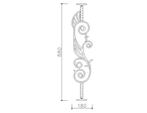 dynamic railing block design dwg file
