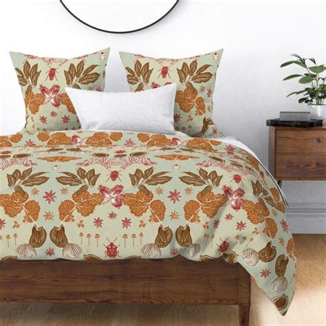 Forest Biome Nuts Seed Pods Leaves Fabric Spoonflower