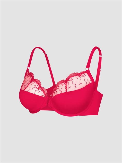 Loveline Satin Half Cup Demi Bra In Red Savage X Fenty