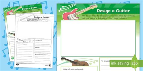Design A Guitar Worksheet Teacher Made Twinkl