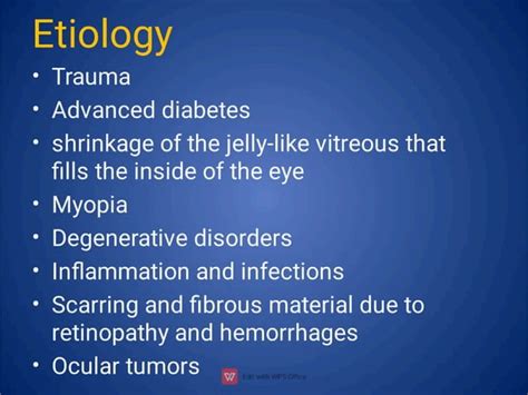 Retinal Detachment Types Of Retinal Detachment Ppt