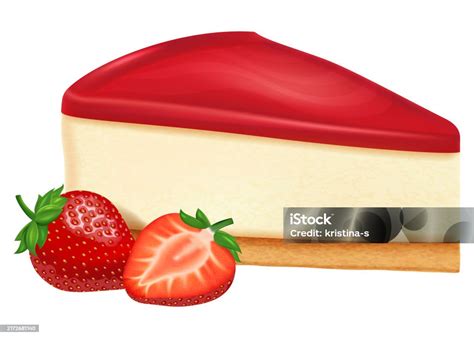 딸기 잼과 딸기 딸기를 곁들인 치즈 케이크 벡터 일러스트 레이 션 건강한 생활방식에 대한 스톡 벡터 아트 및 기타 이미지