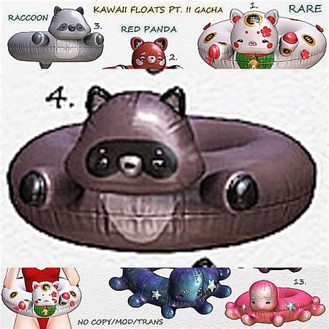 Second Life Marketplace 4 Yokai Kawaii Floats Pt Ii Choco Raccoon