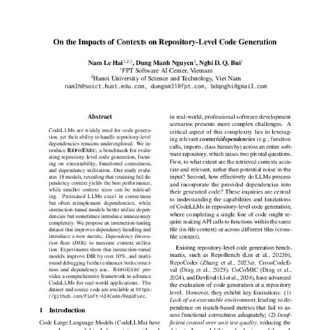 On The Impacts Of Contexts On Repository Level Code Generation Acl