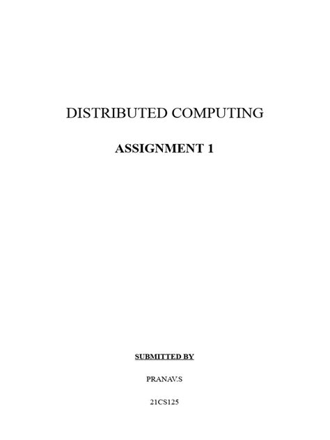 21cs125 Distributed Computing Assignment 2 Pdf
