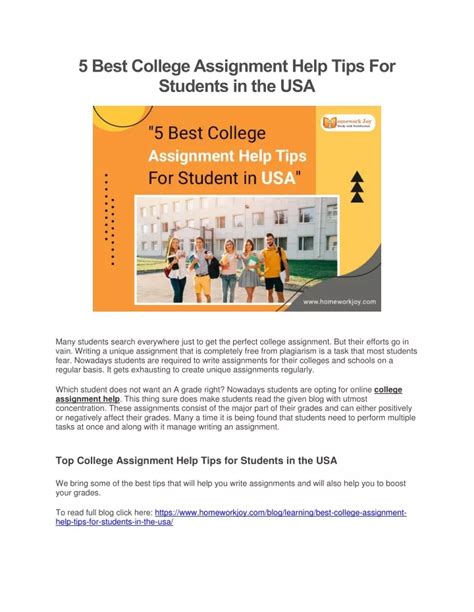 Ppt Best College Assignment Help Tips For Students In The Usa