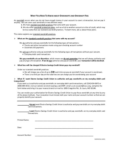 Fillable Online Overdraft Protection Pros And Cons Fax Email Print Pdffiller