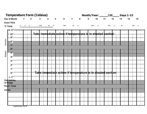 free temperature log template free printable