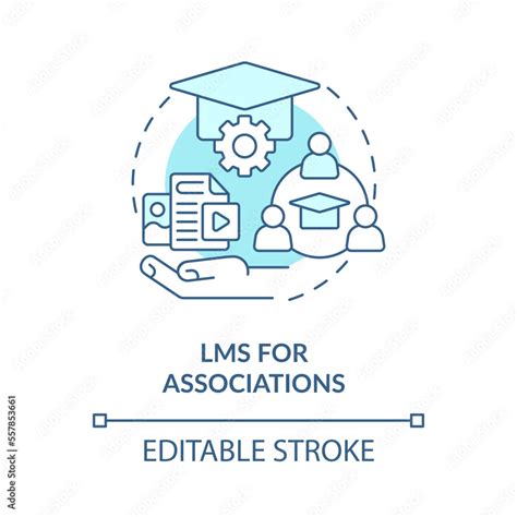 Learning Management System For Associations Blue Concept Icon Lms Deployment Option Abstract