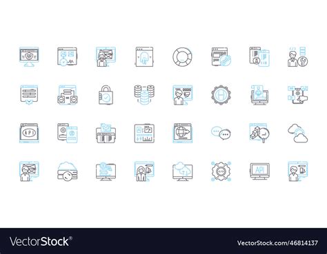 Web Design Linear Icons Set Layout Typography Vector Image