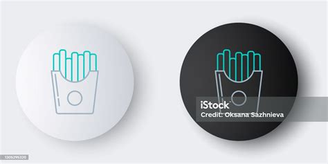 회색 배경에 고립 된 판지 패키지 상자 아이콘에 감자 감자 감자 튀김 패스트 푸드 메뉴 다채로운 개요 개념 벡터 감자 요리에 대한 스톡 벡터 아트 및 기타 이미지 Istock