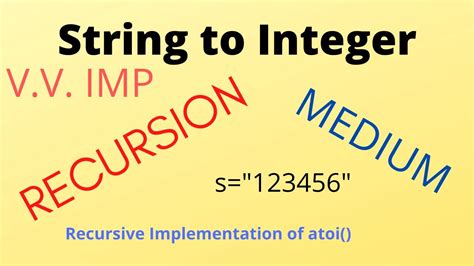 String To Integer 🔥🔥🔥 Recursive Atoi Implementation Vv Imp
