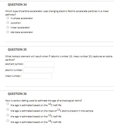 solved question 34 which type of particle accelerator uses