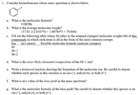 Solved Consider Bromobenzene Whose Mass Spectrum Is Shown