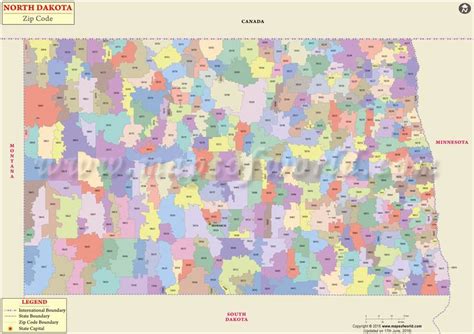 North Dakota Zip Code Map North Dakota Postal Code