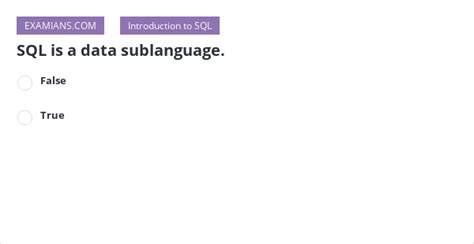 sql is a data sublanguage examians