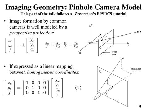 PPT Imaging Geometry For The Pinhole Camera Model PowerPoint