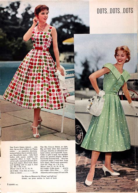 Sears Catalog 1958 Spring 50s Summer Fashion Vintage Dresses Fashion
