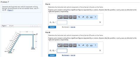 Solved Determine The Horizontal And Vertical Components Of