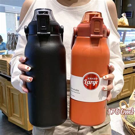 Shein จัดส่งฟรีทั่วไทย 24 ชั่วโมง316 กระบอกน้ำเก็บอุณหภูมิ 1 7l ขวดน้ำสแตนเลส เก็บอุณหภูมิ ได้