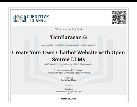 Tamilarasan G On Linkedin Chatbots Ibm Cognitiveclass Skillsdevelopment