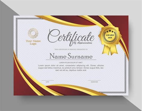 Download Creative Appreciation Certificate In Red And Gold For Free