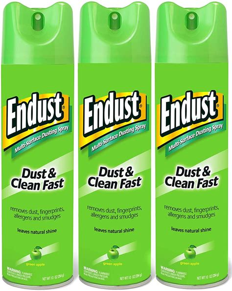 Endust Multi Surface Dusting And Cleaning Spray Green Apple 3 Count