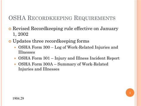 Ppt Osha Recordkeeping Requirements Powerpoint Presentation Free Download Id 1822721