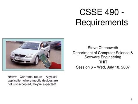 Ppt Csse 490 Requirements Powerpoint Presentation Free Download Id6839744