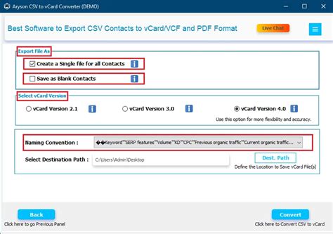 CSV To VCard Converter Tool To Export CSV File To VCard VCF