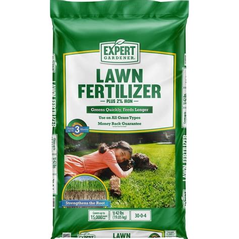 Expert Gardener Lawn Food Fertilizer 30 0 4 Plus 2 Iron 336 Lb