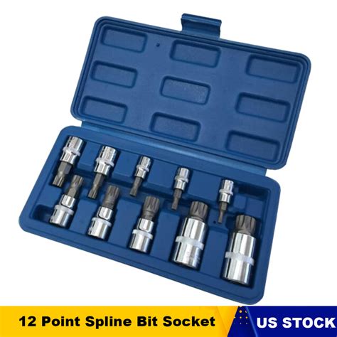 14 38 12 Drive Bit Set 10 Piece Xzn Triple Square 12 Point Tamper