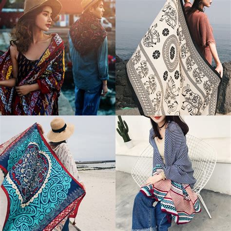 핑크코코넛 Sale 보헤미안 에스닉프린트 파시미나 숄 스카프 머플러