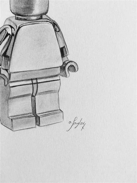 Lego Man Pencil Drawing Amelia Taylor Artfinder